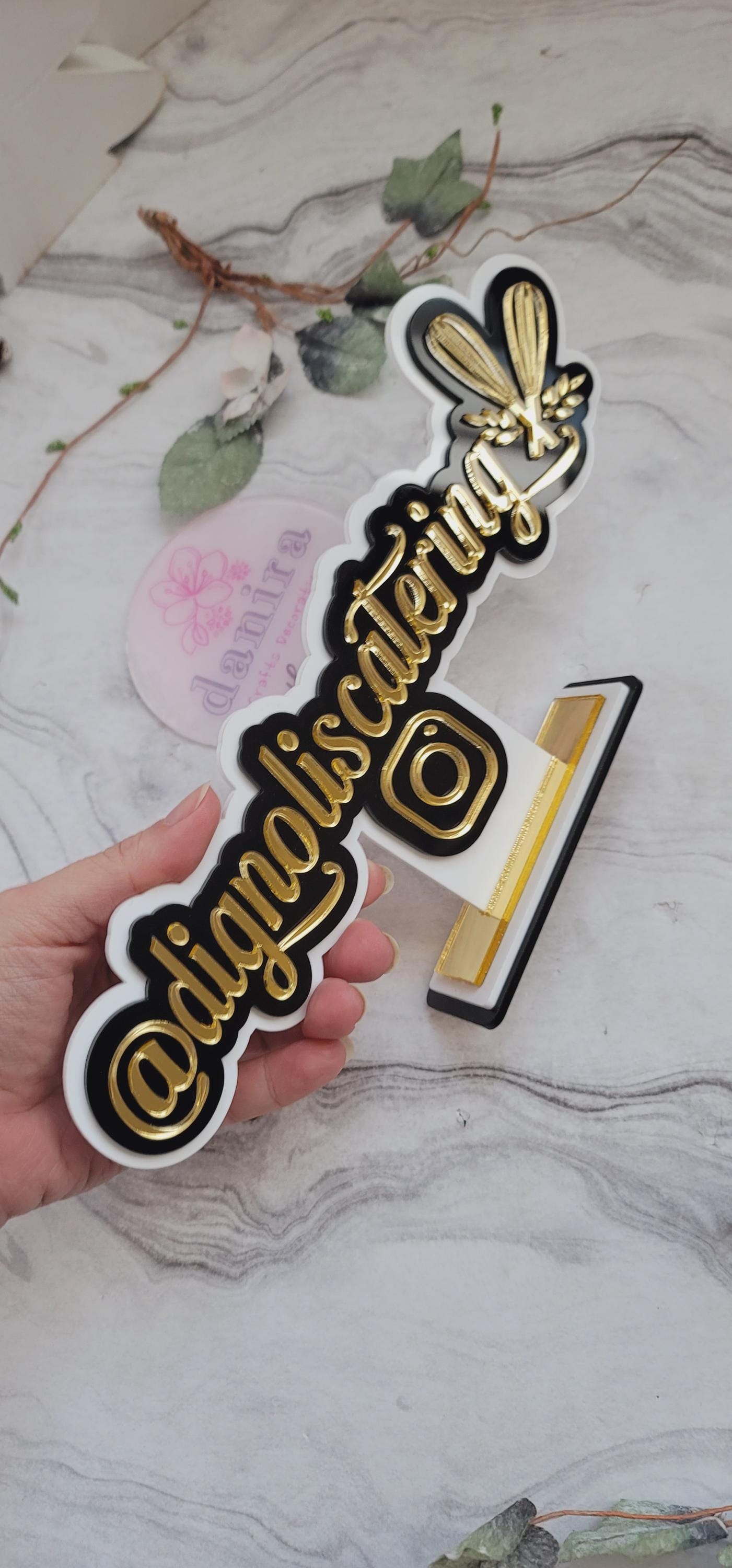 Custom Business Social Media Sign, Acrylic Watermark, Inst Red Social ...