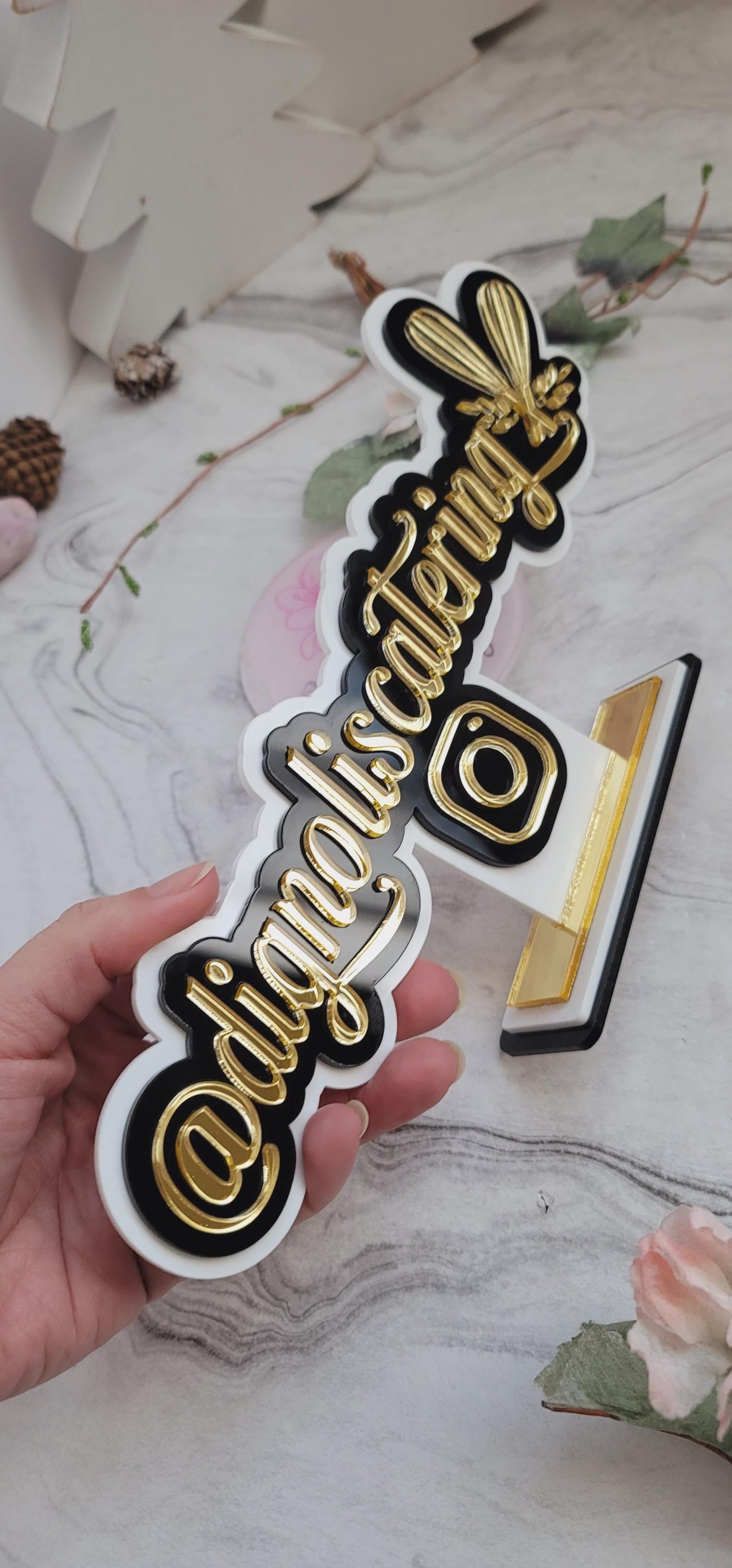 Custom Business Social Media Sign, Acrylic Watermark, Inst Red Social ...
