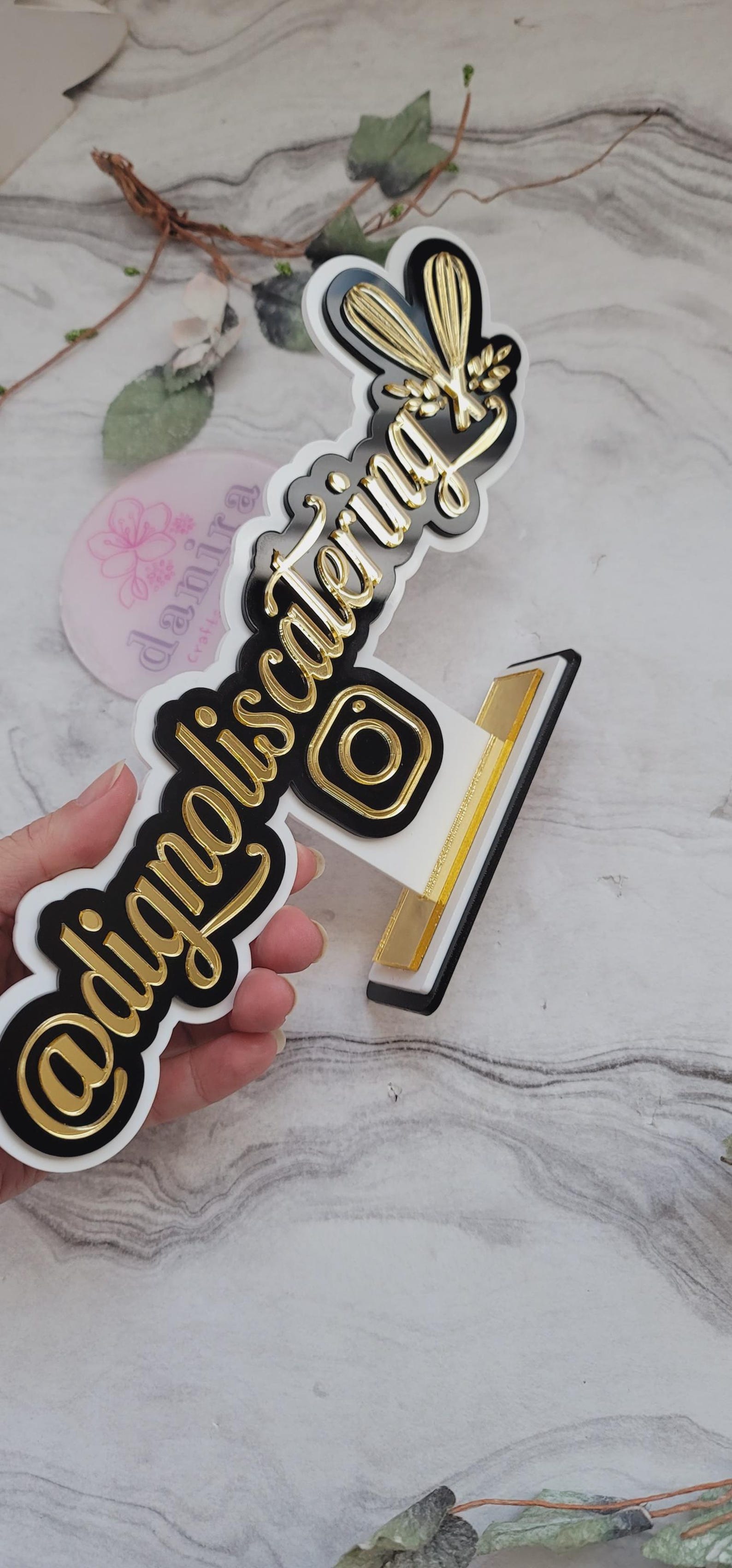 Custom Business Social Media Sign, Acrylic Watermark, Inst Red Social ...