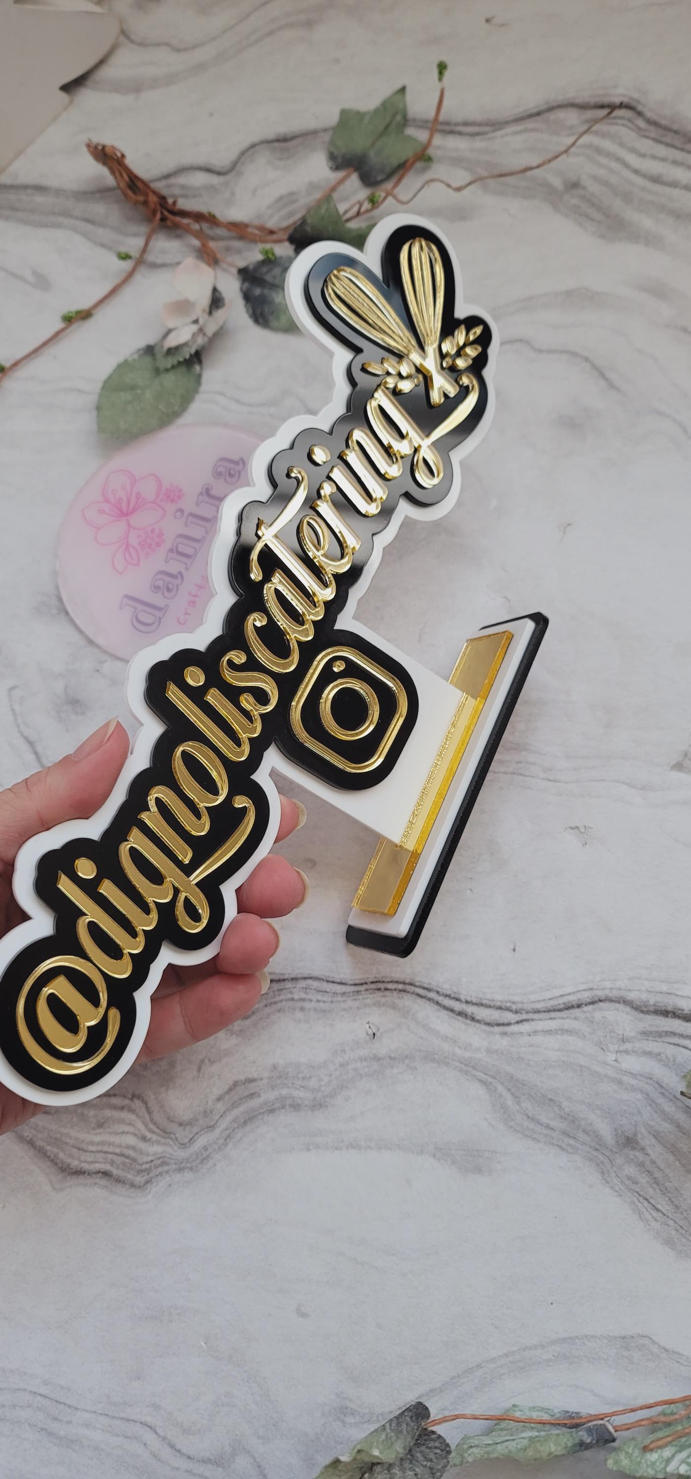 Custom Business Social Media Sign, Acrylic Watermark, Inst Red Social ...