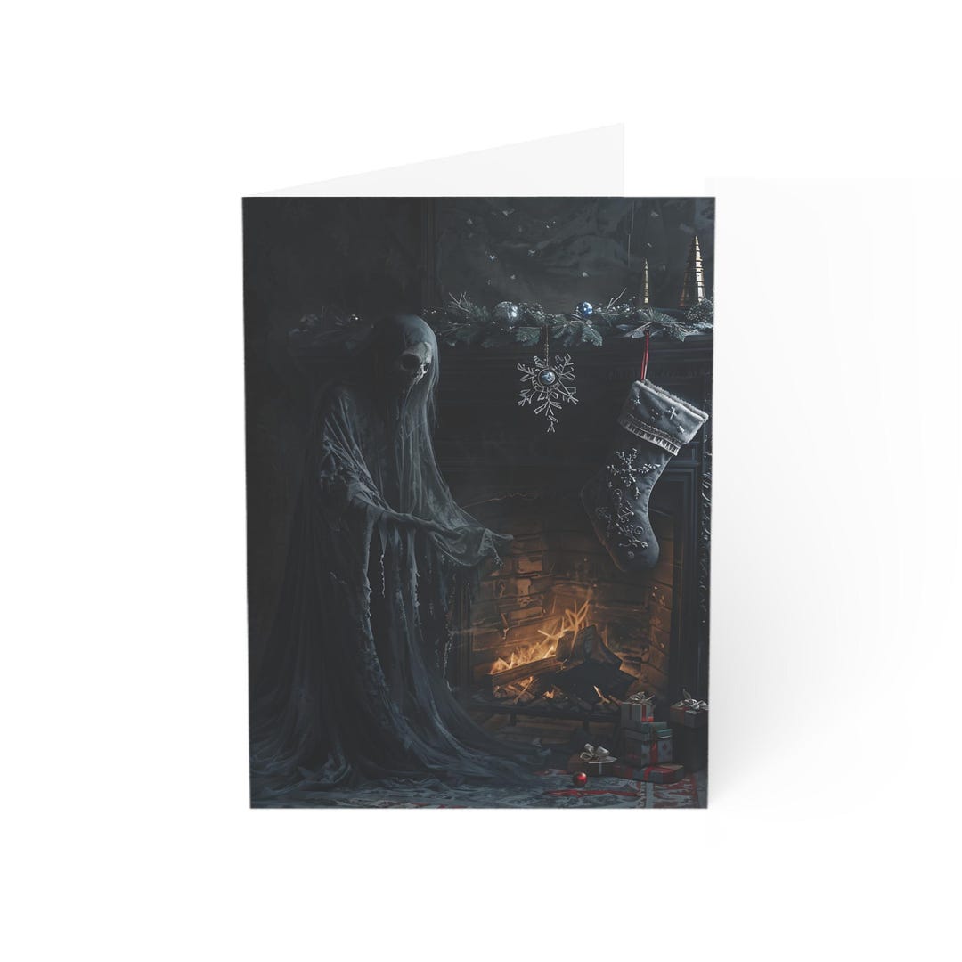 Gothic Christmas Greeting Cards Set of 10 Dark Holiday Stationery ...