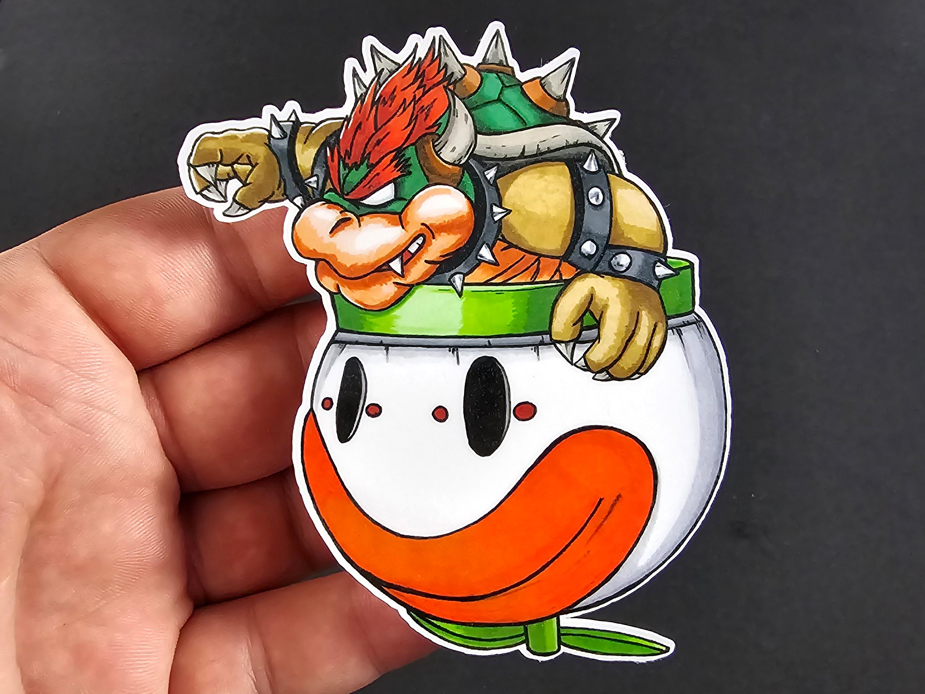 Hand Drawn Bowser Sticker: Nintendo Fan Art - Etsy