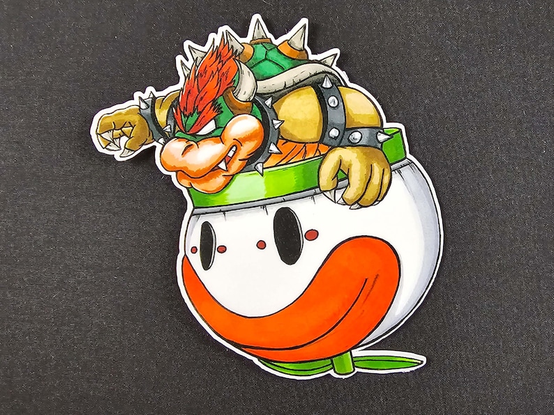 Hand Drawn Bowser Sticker: Nintendo Fan Art - Etsy