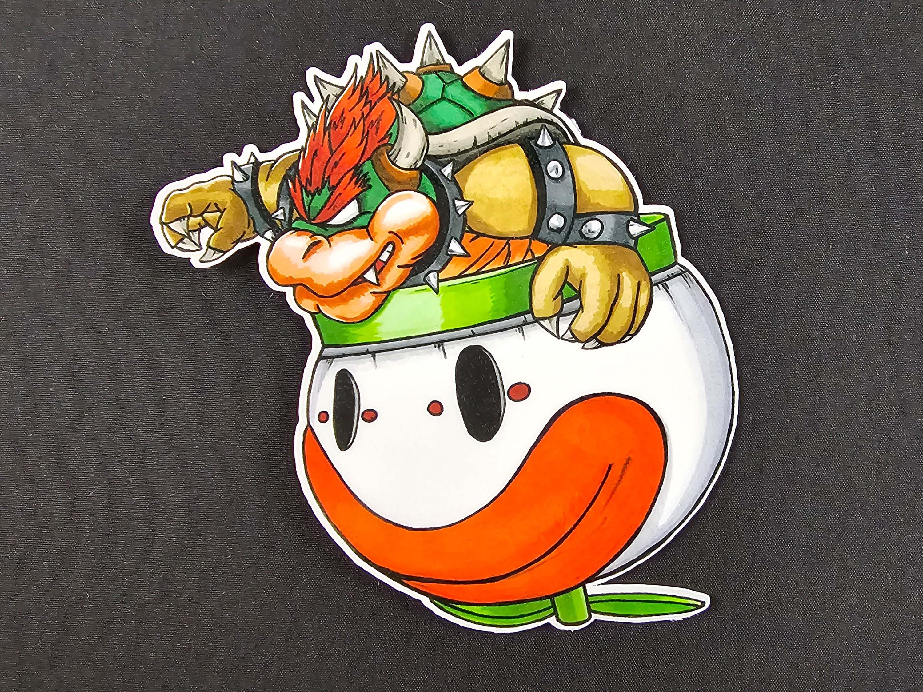 Hand Drawn Bowser Sticker: Nintendo Fan Art - Etsy