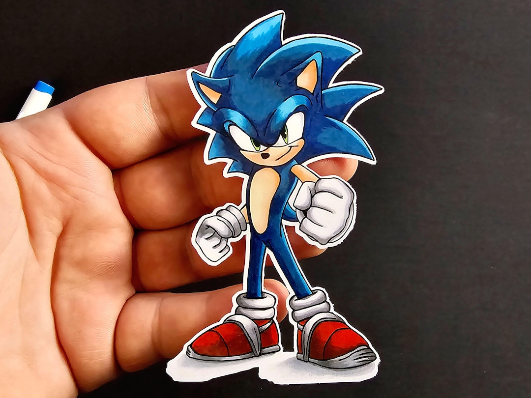 Sonic the Hedgehog Sticker | Hand Drawn Sticker for Laptops, Journals ...