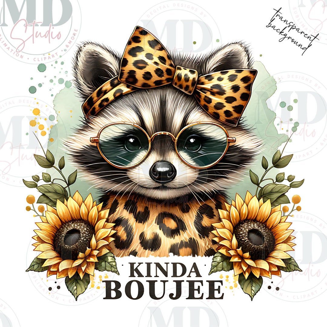 Kinda Boujee Kinda Broke Png, Funny Baby Raccoon Cow PNG, Funny Mom ...