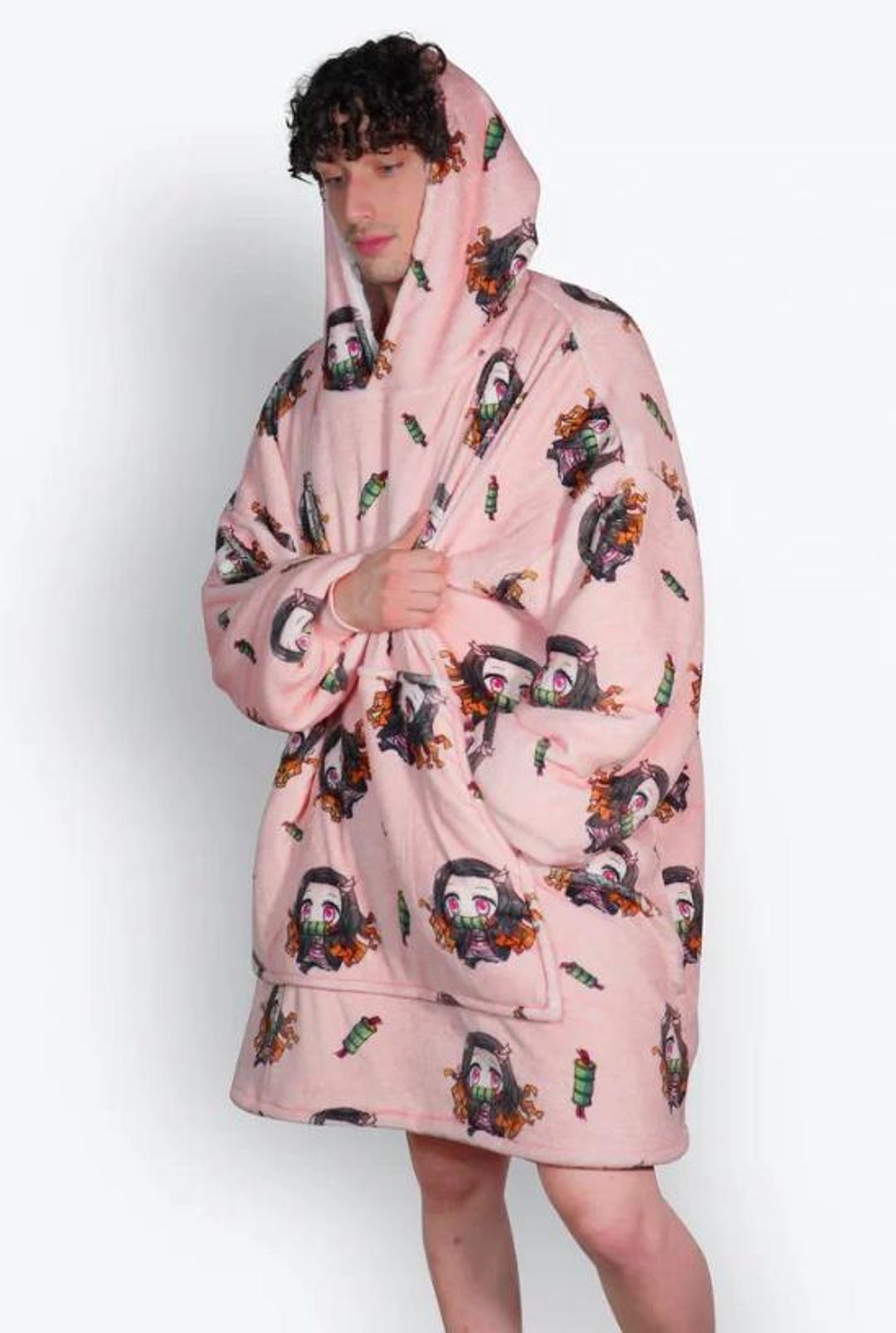 Blanket Hoodie in Kamado Nezuko Demon Slayer Look Comfy Adult Snug ...