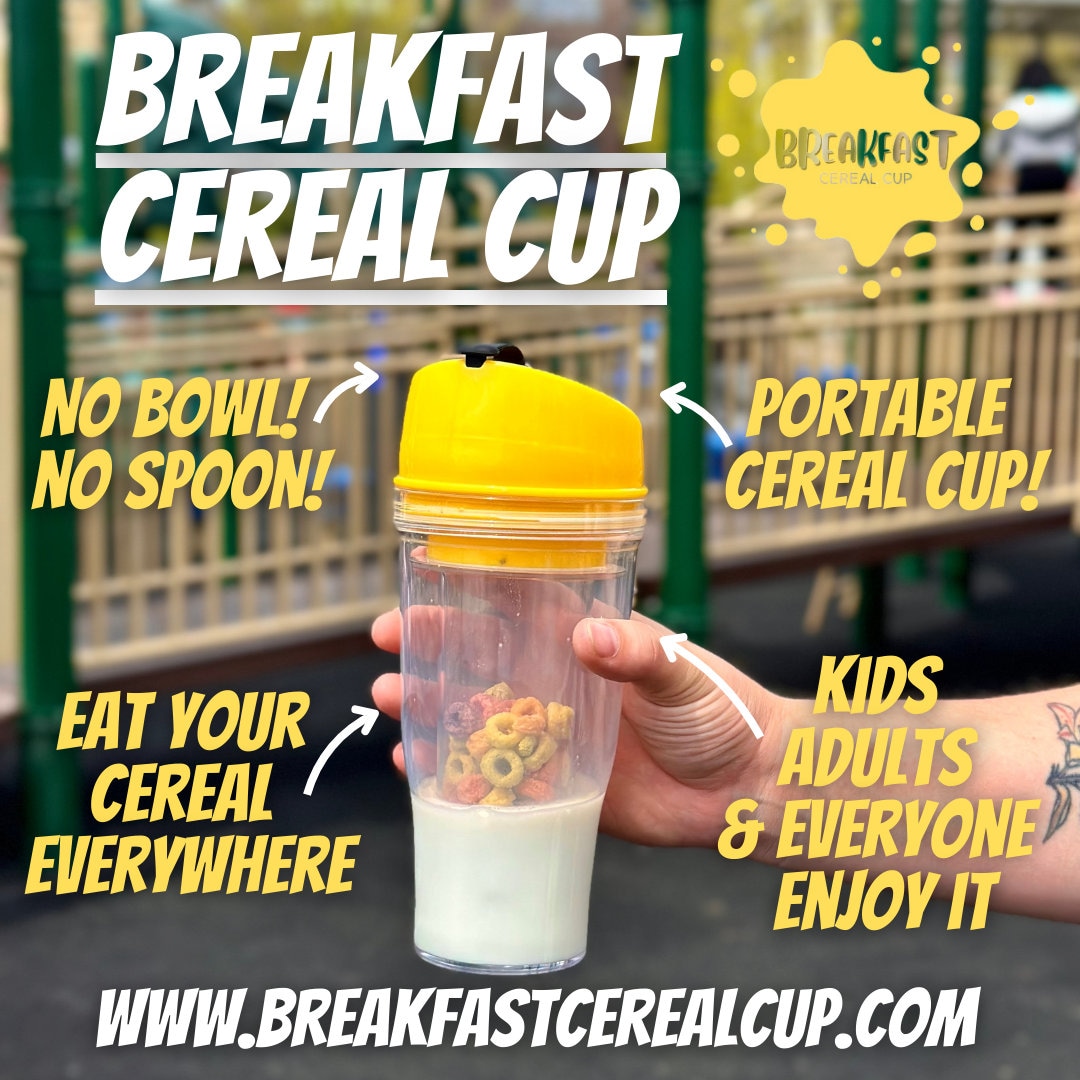Breakfast Cereal Cup - Portable Cereal & Milk Container - Portable ...