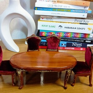 Vintage Miniature Dining Table Set, Miniature Dining Table, Victorian ...