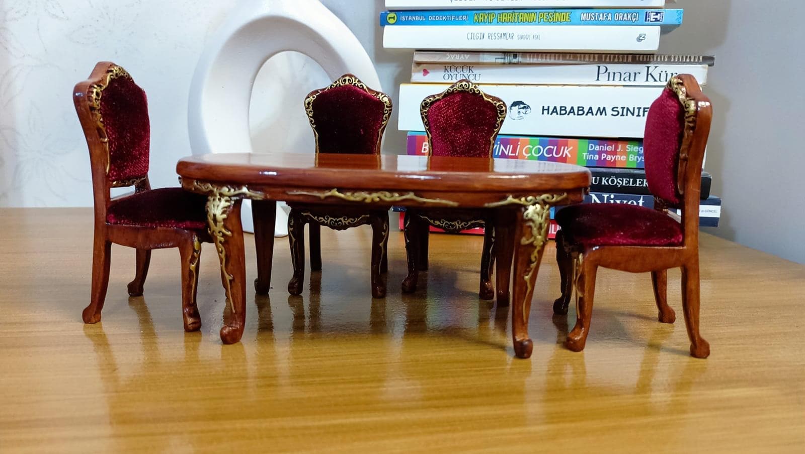 Vintage Miniature Dining Table Set, Miniature Dining Table, Victorian ...