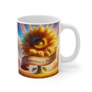 Happiness is Power Coffee Mug, Mental Health Awareness Cup, Positive ...
