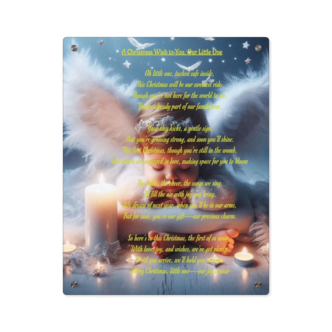 Acrylic Wall Art Panels Poem for Expectant Parents, First Christmas ...