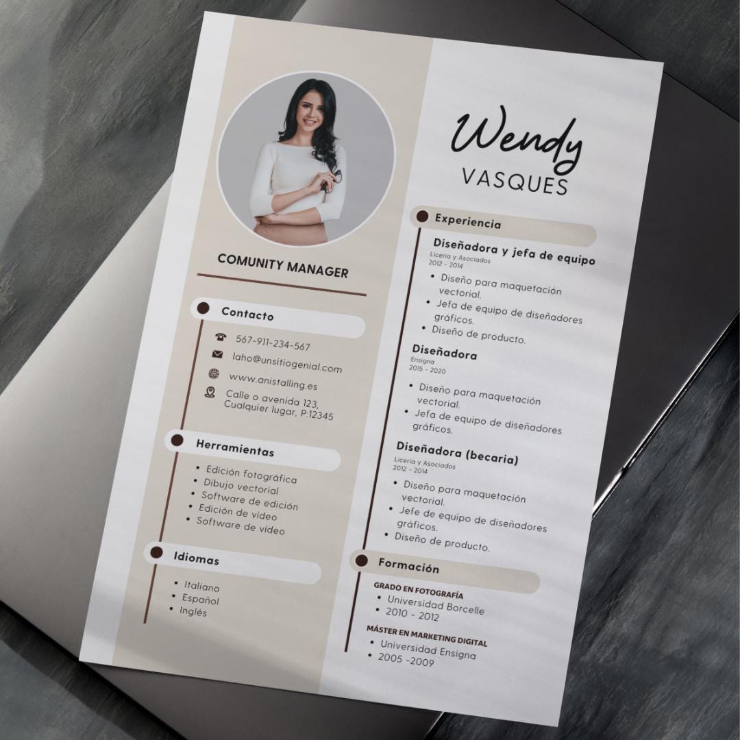 Editable Resume Template | Customizable in Canva for Women - Etsy