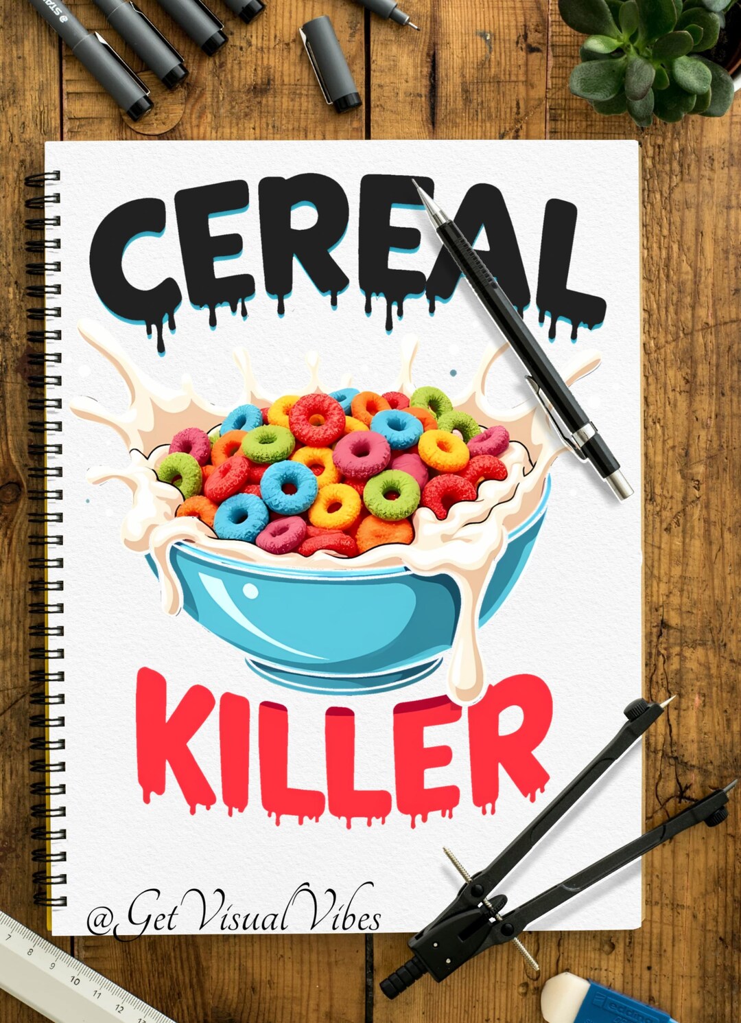 Cereal Killer PNG, Colorful Cereal Bowl, 2 Image Bundle (digital ...