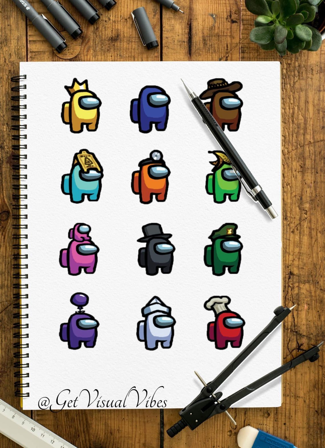 Among Us Cartoon Character Clipart: High-resolution PNG Bundle (digital ...