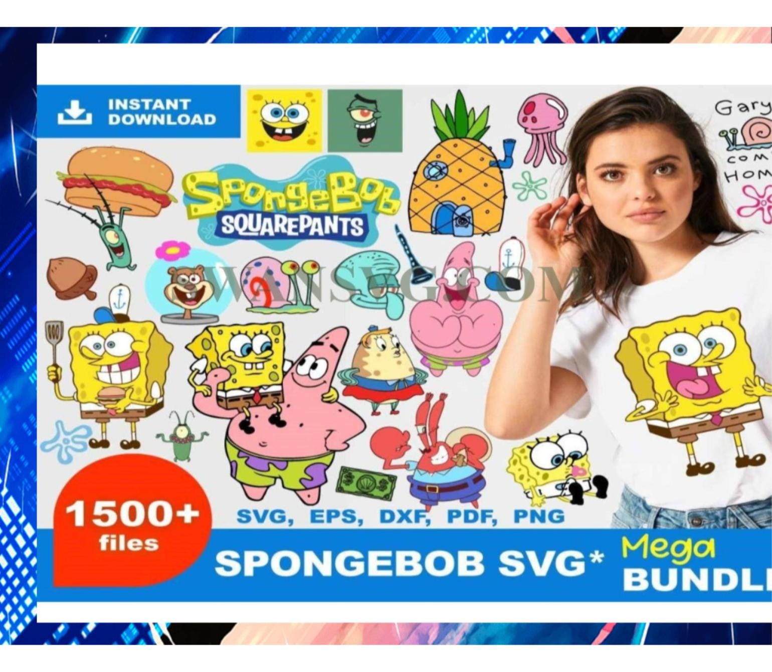 1500 Spongebob Mega Bundle, Trending Svg, Spongebob Characters Svg - Etsy