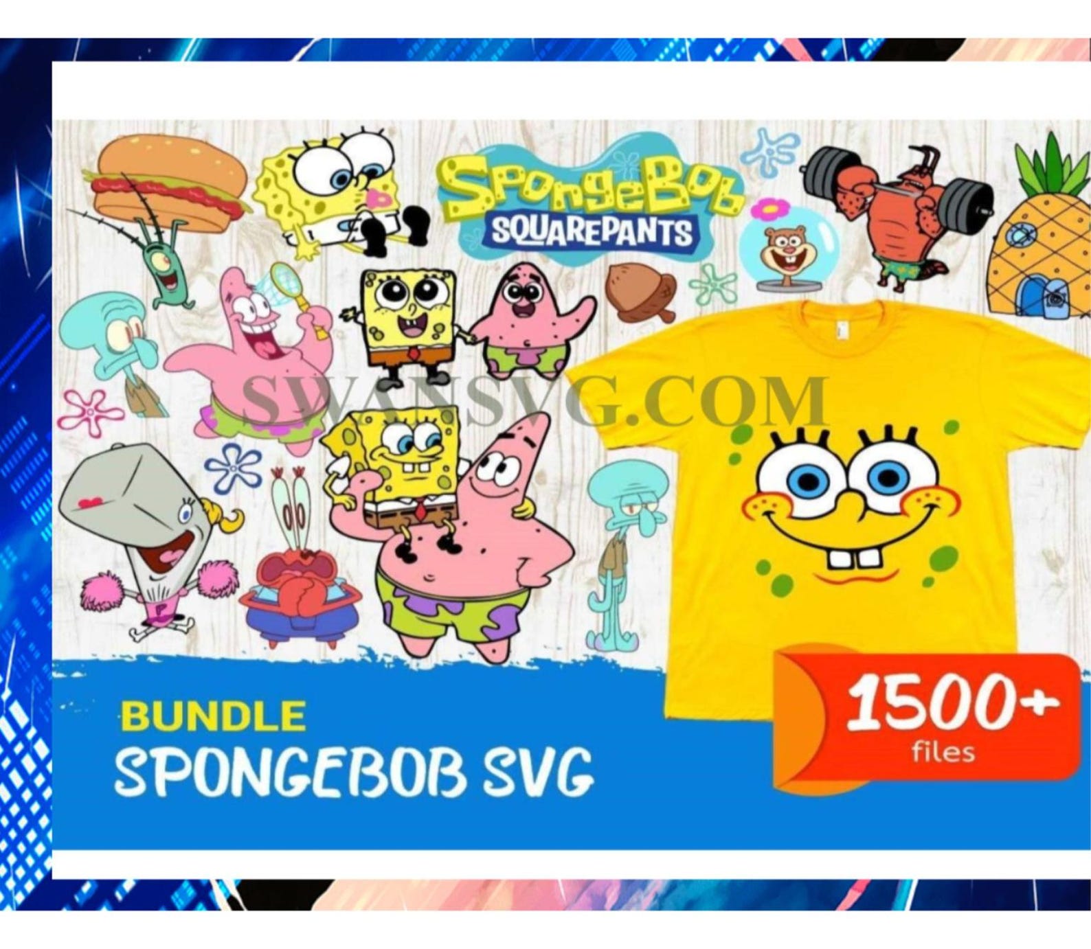 1500 Spongebob Mega Bundle, Trending Svg, Spongebob Characters Svg - Etsy