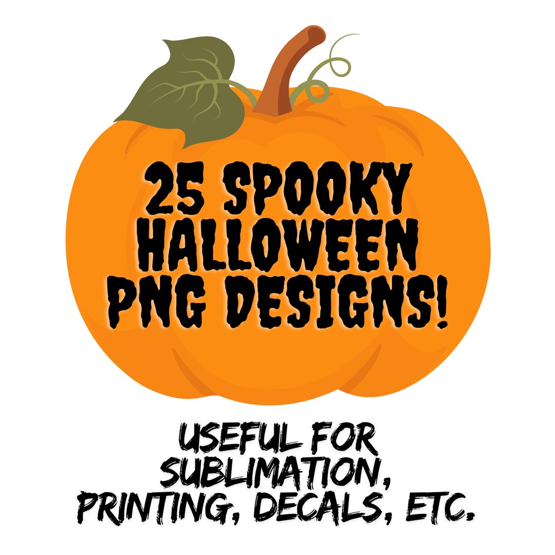 Halloween Bundle of 25 Transparent PNG Designs, Sublimation, Printing ...