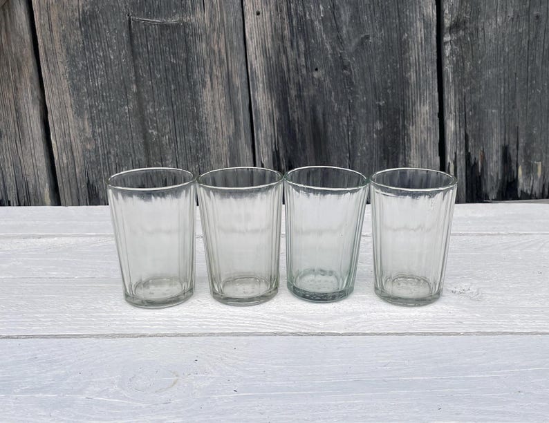 Vintage Soviet Granyonyi Stakan Glasses Set of 4 | 200ml Faceted ...