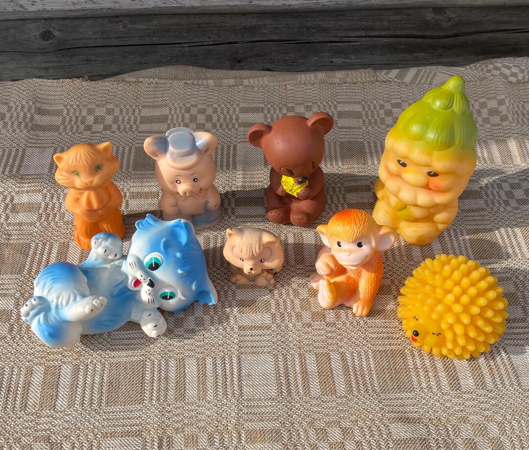 Vintage 1980s Soviet Rubber Animal Toy, Retro Collectible Baby Toy ...