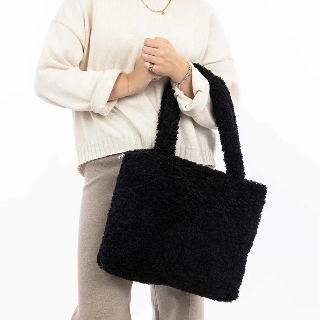 Cute Teddy Tote Bag Plush and Soft Bag, Winter Bag Collection for Women ...