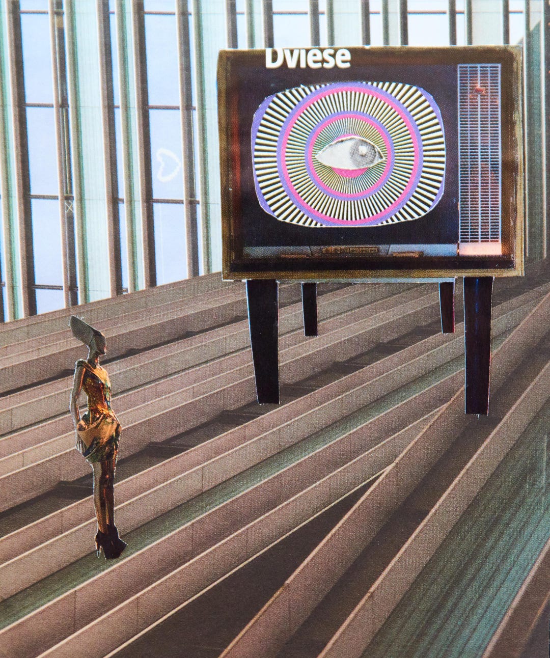 PRINTABLE Collage Alien Studio Space Hypnotizing TV Eye, Hand-cut ...