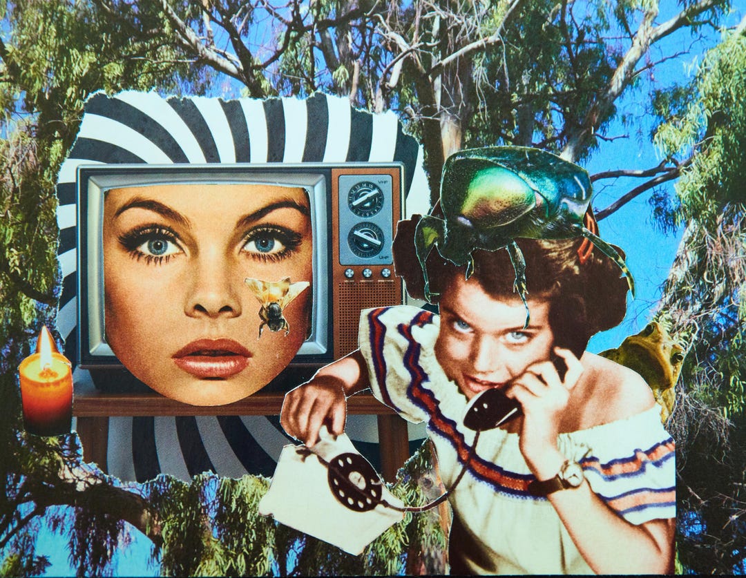 PRINTABLE Collage, Vintage Handcut Collage Artwork, Digital Print, Wall ...