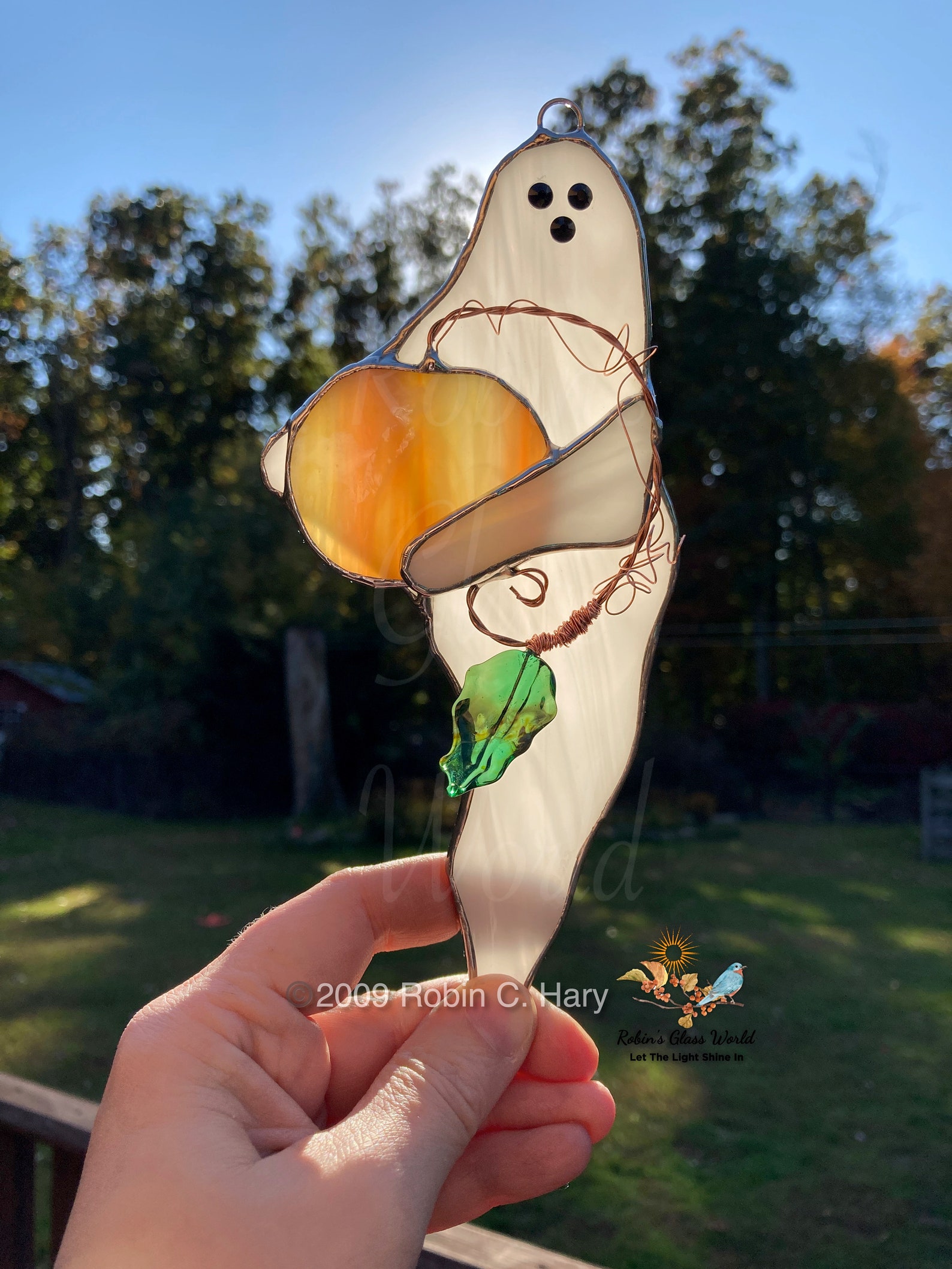 Ghost Handmade Stained Glass Suncatcher - Etsy