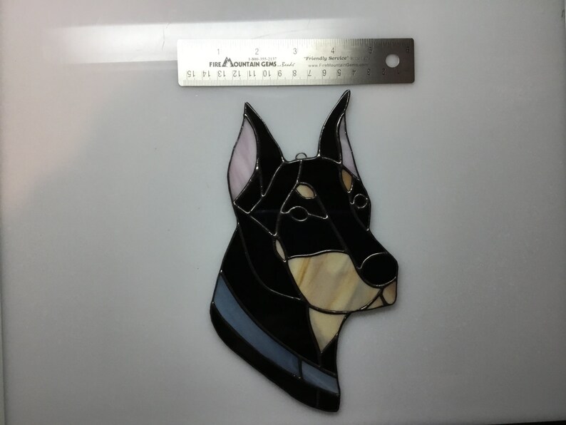 Doberman Pinscher Stained Glass Suncatcher Original and | Etsy