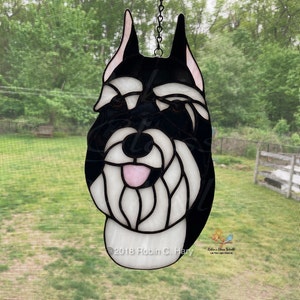Schnauzer Handmade Stained Glass Suncatcher Miniature Schnauzer Giant ...