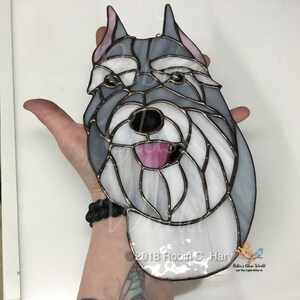 Schnauzer Handmade Stained Glass Suncatcher Miniature Schnauzer Giant ...