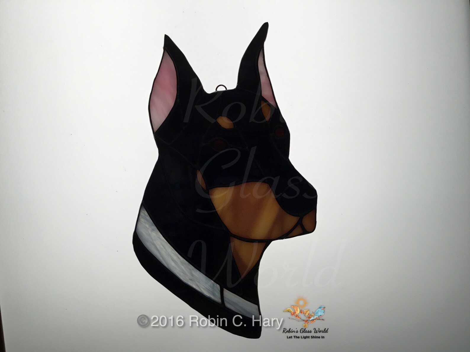 Doberman Pinscher Stained Glass Suncatcher Original and - Etsy