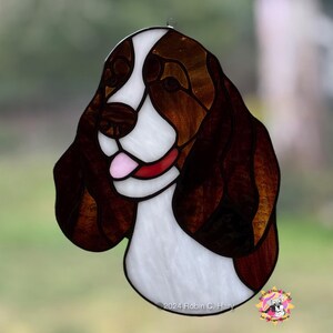 English Springer Spaniel Handmade Stained Glass Suncatcher - Etsy