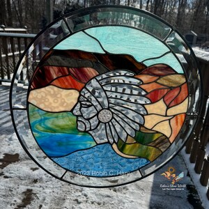 Native American Stained Glass Handmade Panel, Native Spirit - Etsy
