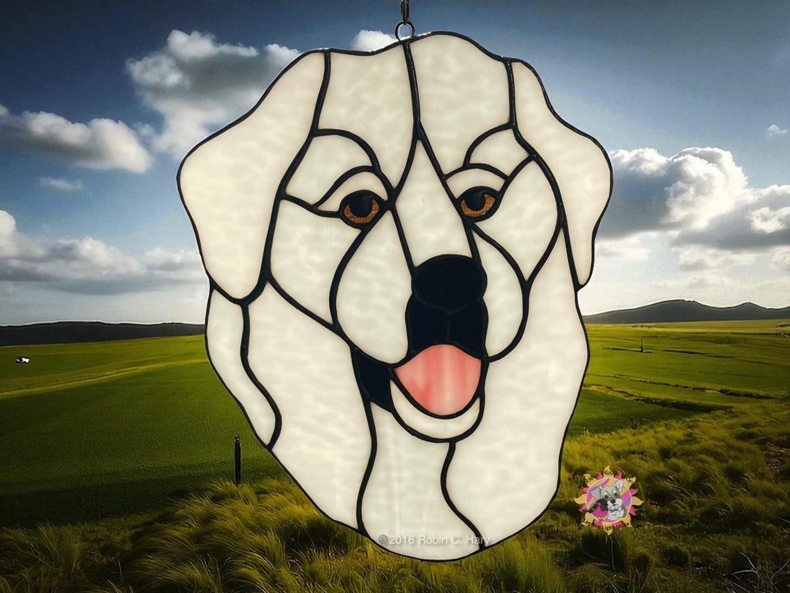 Great Pyrenees Stained Glass Pattern/ PDF/ DIY Dog Window Hanging - Etsy