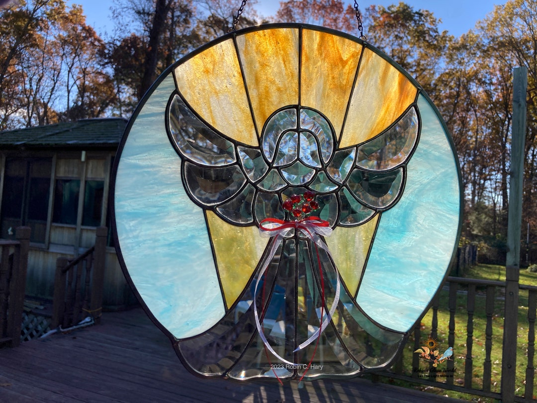 Bevel Angel Handmade Stained Glass Panel - Etsy