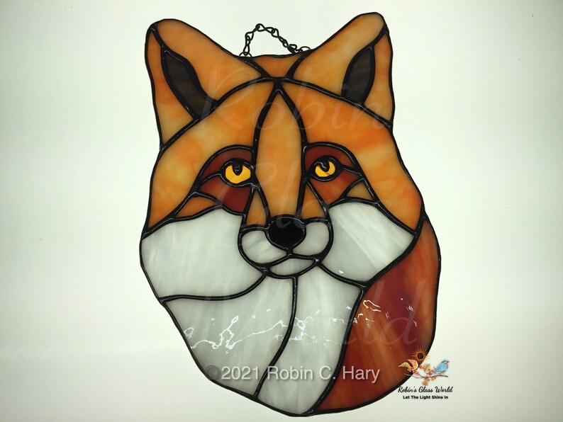 Red Fox Handmade Stained Glass Suncatcher - Etsy