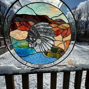 Native American Stained Glass Handmade Panel, Native Spirit - Etsy