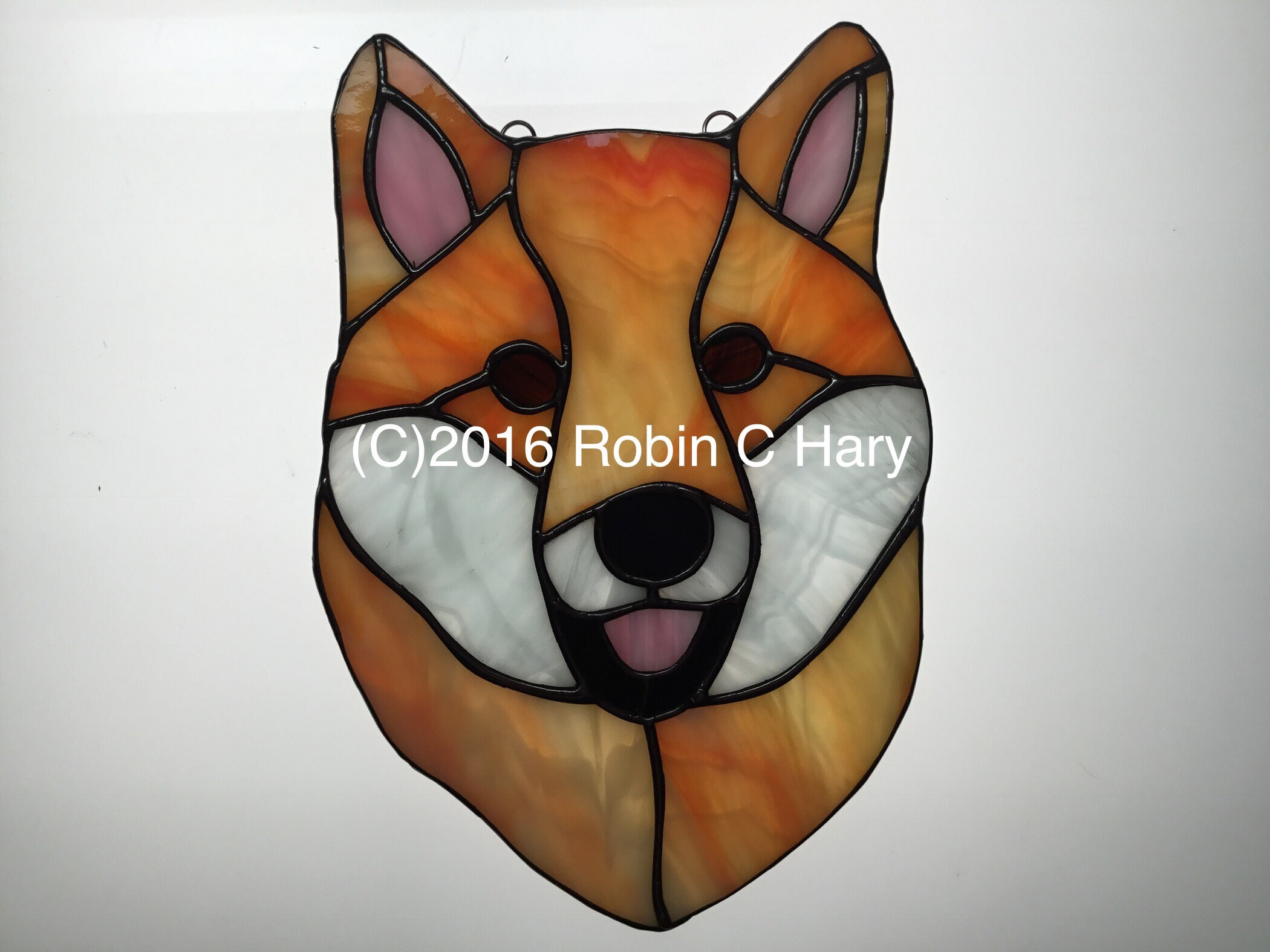 Shiba Inu Handmade Stained Glass Suncatcher | Etsy