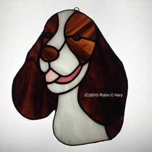 English Springer Spaniel Handmade Stained Glass Suncatcher | Etsy