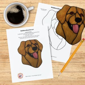 Golden Retriever Stained Glass Pattern/pdf/ DIY Suncatcher - Etsy
