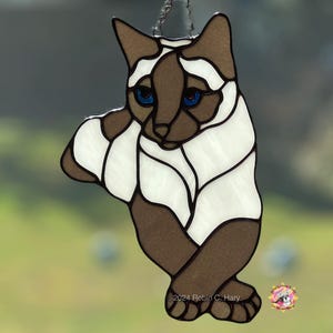 Siamese Cat Handmade Stained Glass Suncatcher - Etsy