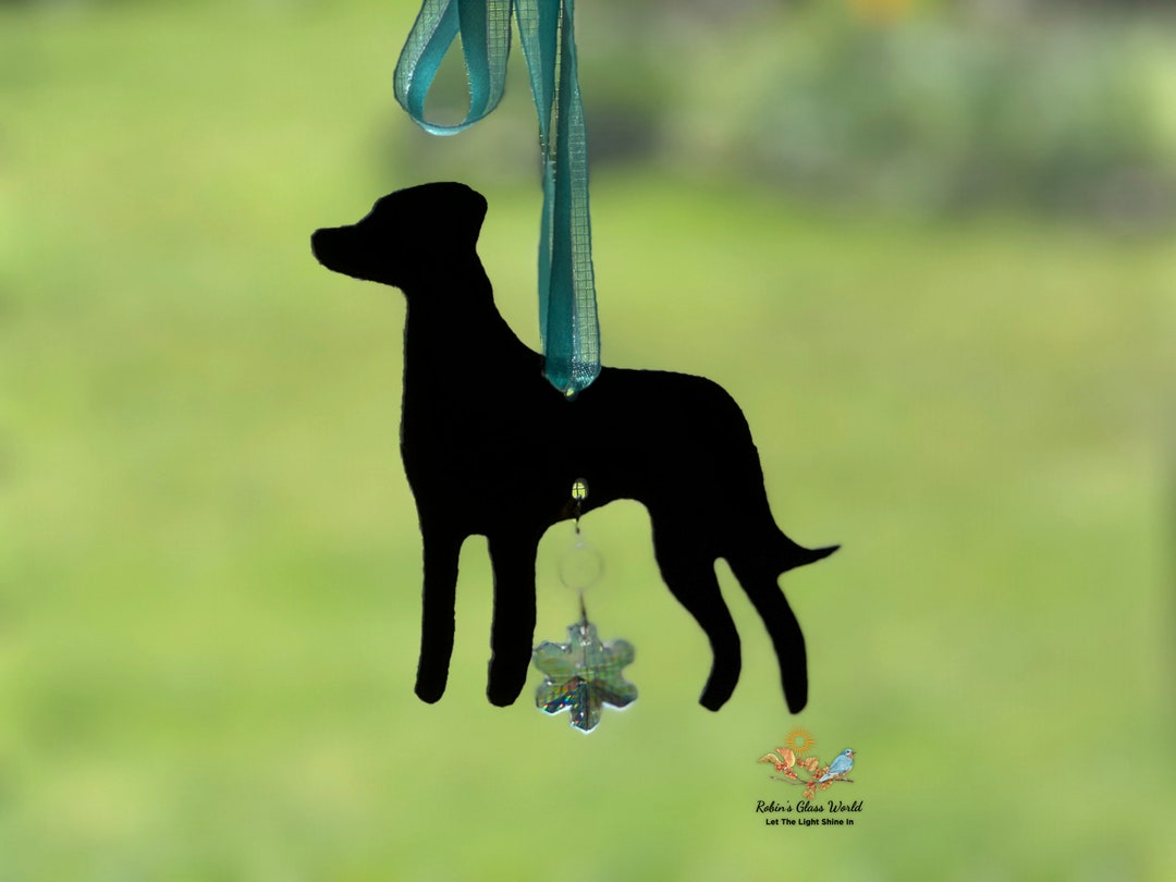 Catahoula Silhouette Handmade Stained Glass Ornament - Etsy