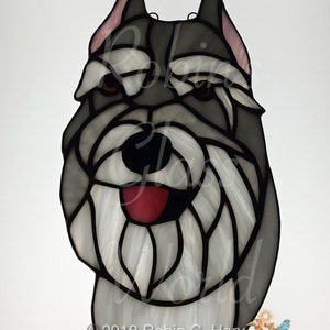 Schnauzer Handmade Stained Glass Suncatcher Miniature Schnauzer Giant ...