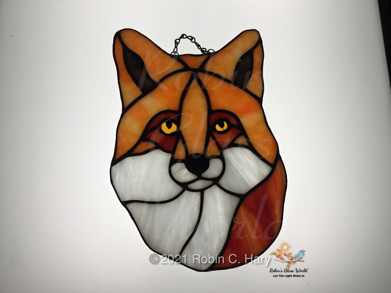 Red Fox Handmade Stained Glass Suncatcher - Etsy