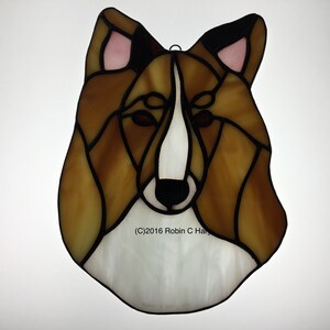 Sheltie Handmade Stained Glass Suncatcher | Etsy