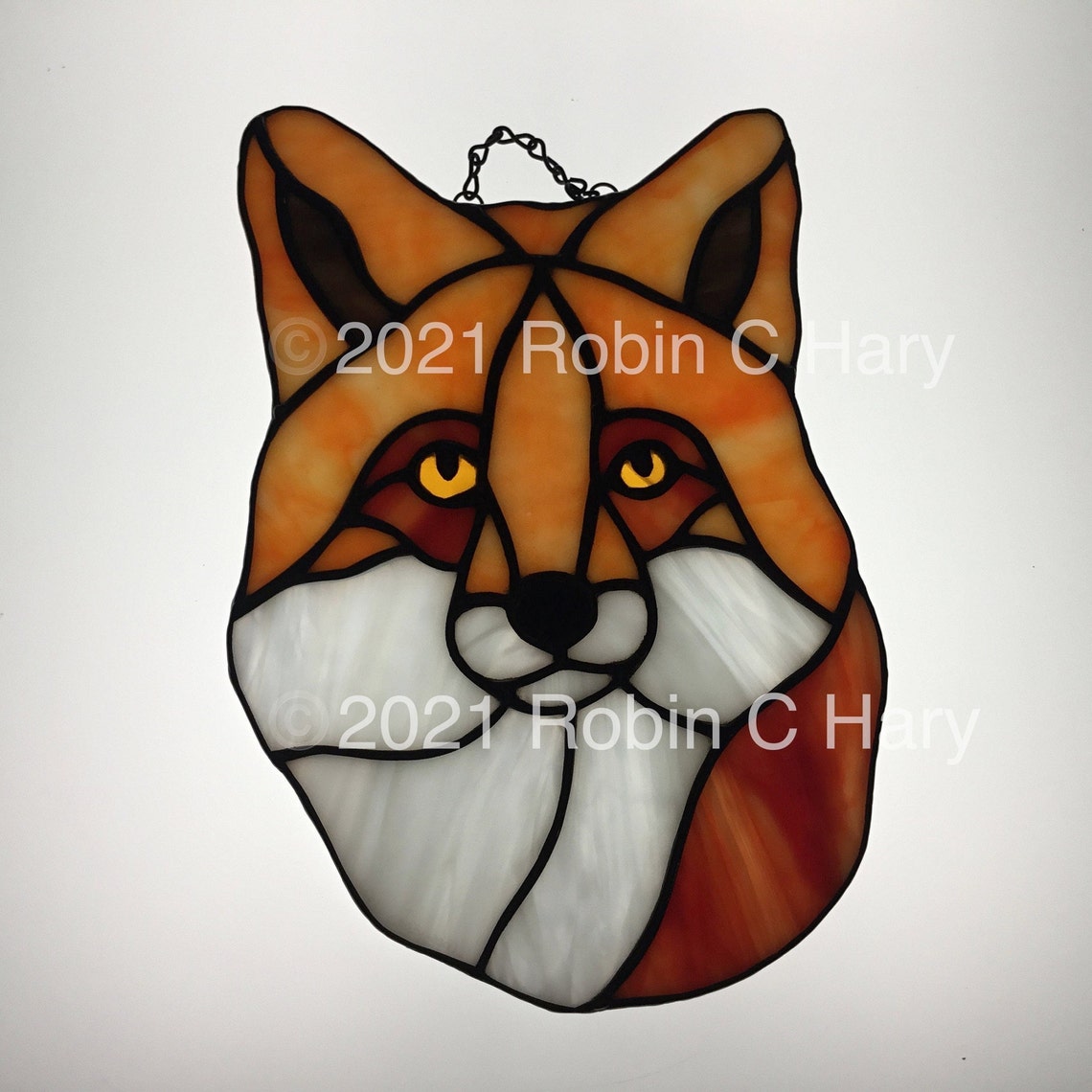 Red Fox Handmade Stained Glass Suncatcher | Etsy