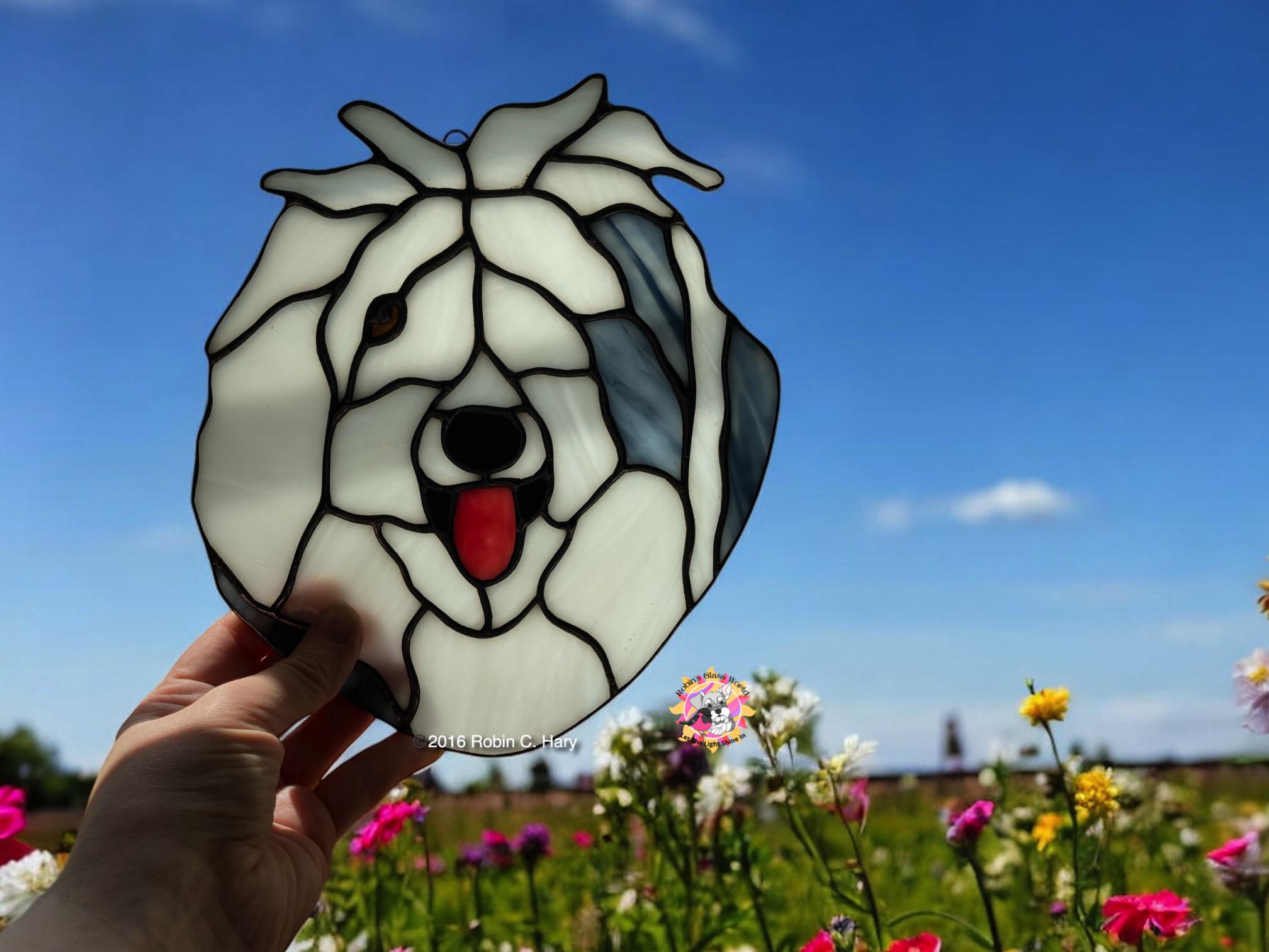 Old English Sheepdog Stained Glass Pattern/ PDF/ DIY Window Hanging - Etsy