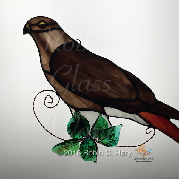 Stained Glass Hawk - Etsy