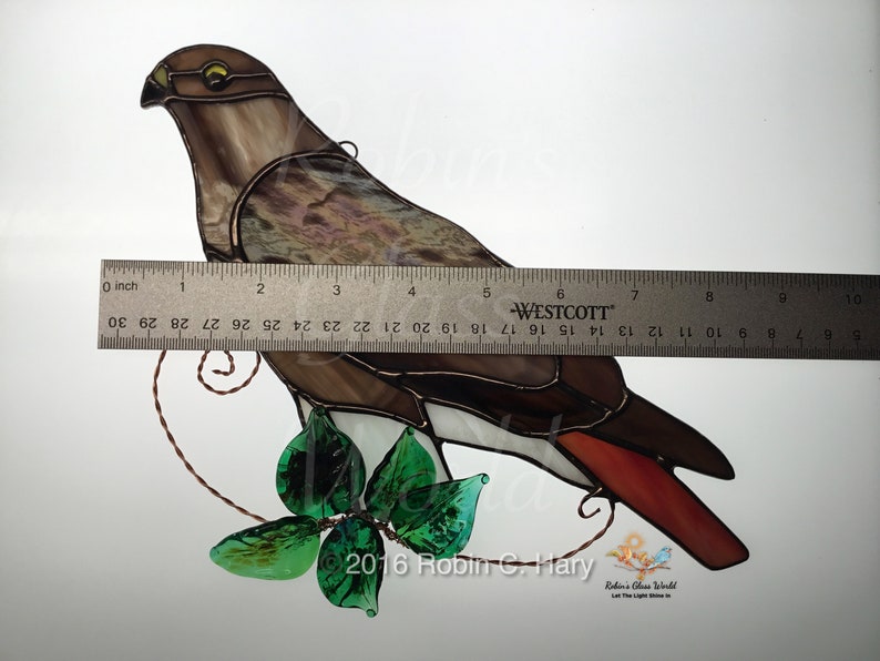 Red Tailed Hawk Handmade Stained Glass Suncatcher - Etsy